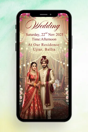 Traditional Motif Invite Wedding Invitation Digital